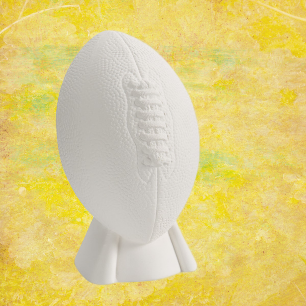 Tall Football Bank - Busy Bees Pottery & Arts Studio Mentor